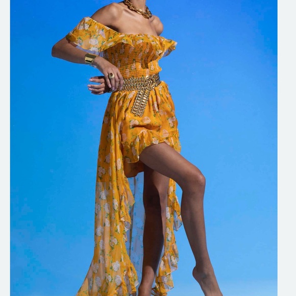 Caroline Constas | Dresses | Caroline Constas Della Gown In Yellow ...